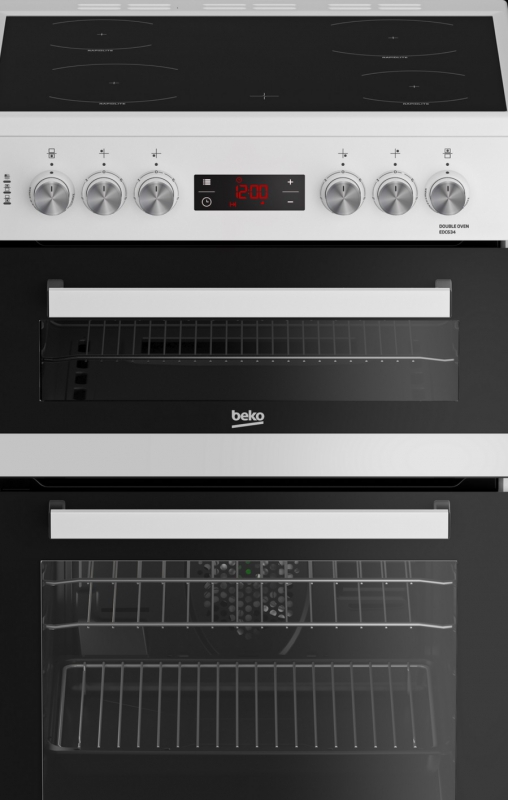 Beko EDC634W 60cm Double Oven Electric Cooker with Ceramic Hob - White ...