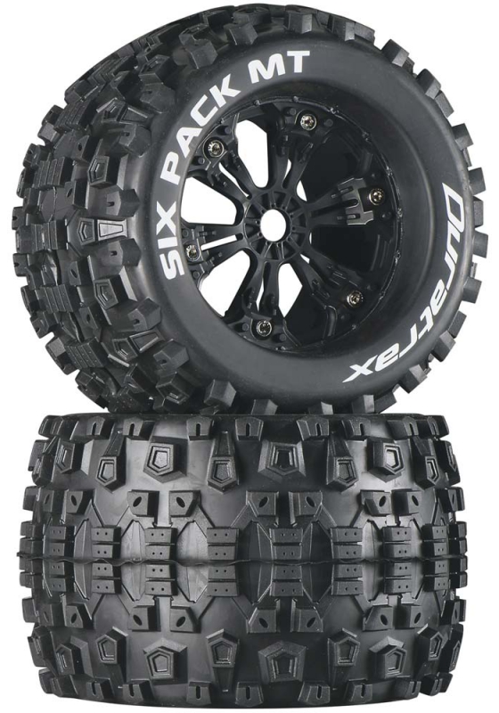 Duratrax - Six Pack MT 3.8 Mounted Black (2) - G-DTXC3582 - Duratrax ...
