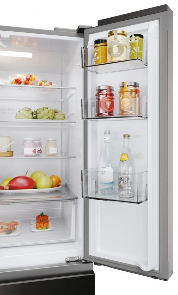 Haier HFR3718ENMD 70cm 60/40 Total No Frost Fridge Freezer - Dark Inox ...