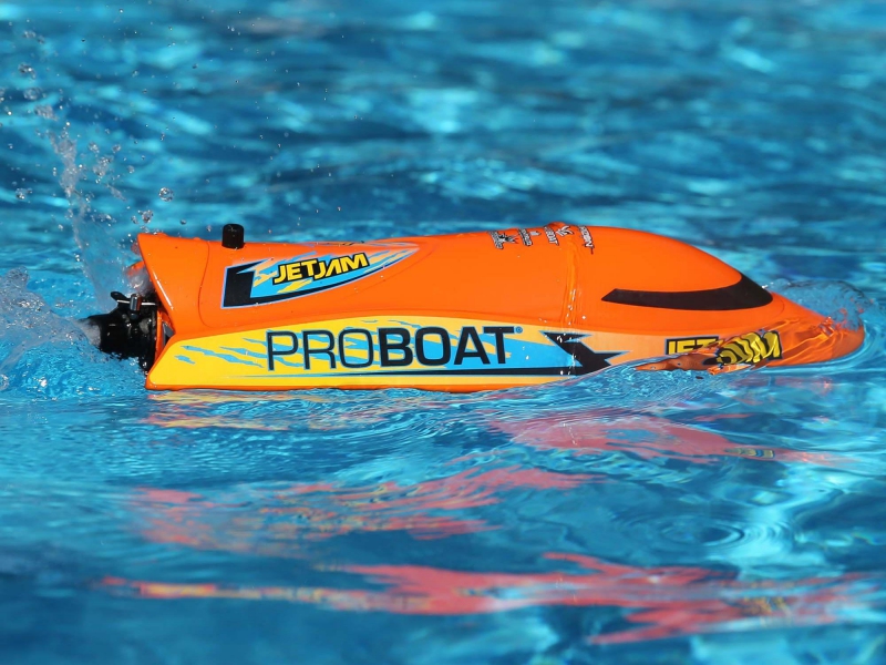 PRB Jet Jam V2 12" Self-Righting Pool Racer Brushed RTR, Orange B ...