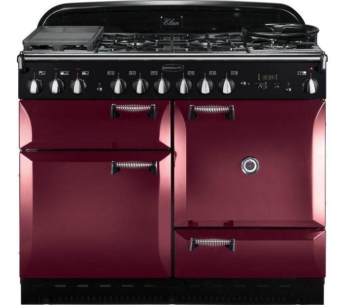 RANGEMASTER ELAS110DFFCY Elan 110 Dual Fuel Range Cooker - Cranberry ...