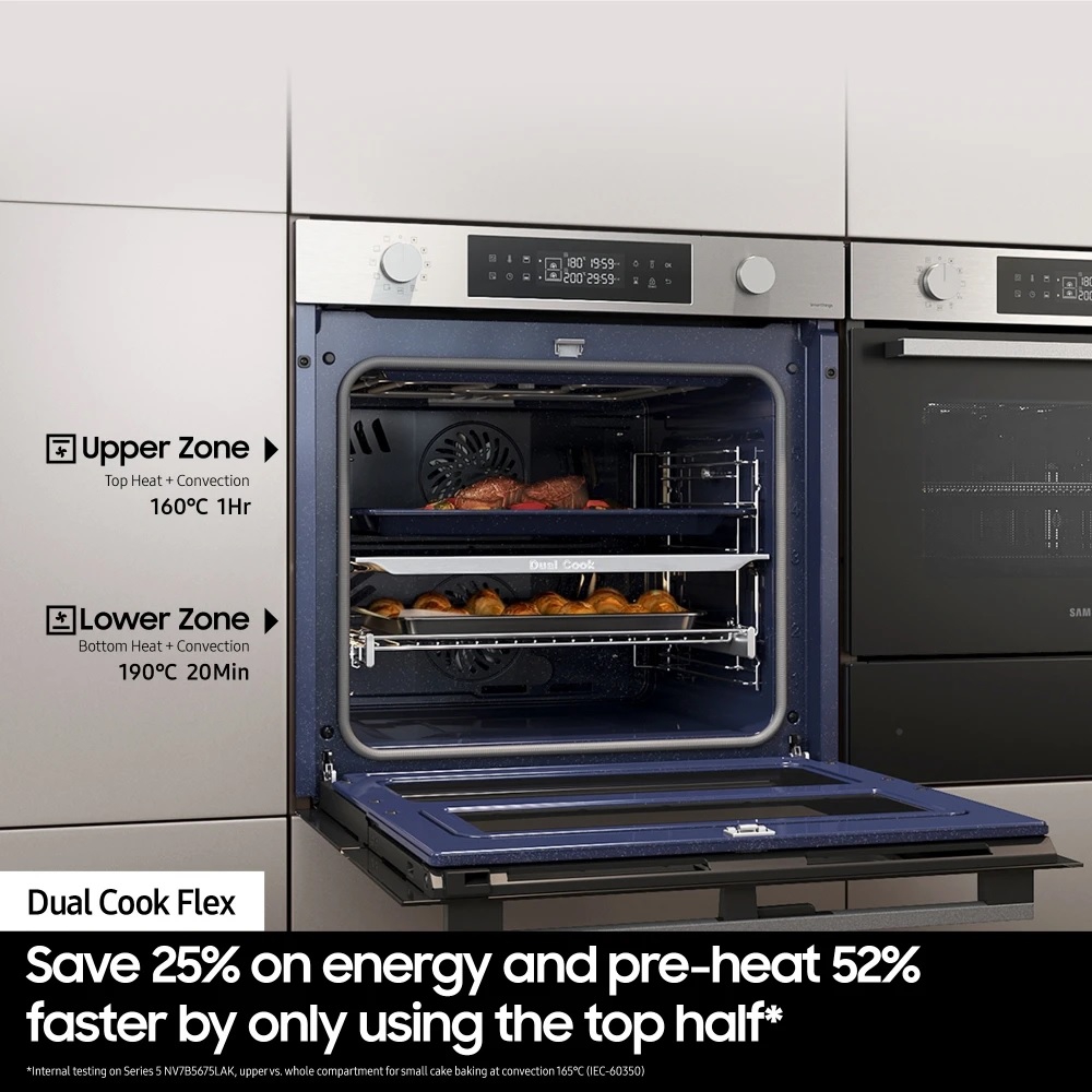 Samsung Series 4 NV7B45305AK Built-In Electric Single Oven with Dual ...