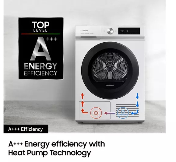 SAMSUNG Series 5+ OptimalDry DV90BB5245AW/S1 WiFi-enabled 9 kg Heat ...