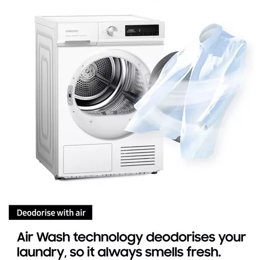 SAMSUNG Series 5+ OptimalDry DV90BB5245AW/S1 WiFi-enabled 9 kg Heat ...