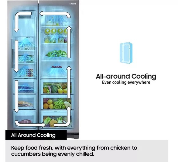 SAMSUNG SpaceMax RS62DG5003S9EU American-Style Smart Fridge Freezer ...