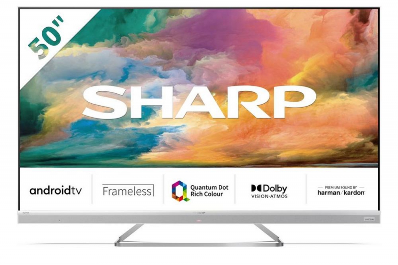 Sharp 4T-C50EQ4KM2AG 50" 4K UHD Frameless Quantum Dot Android TV ...