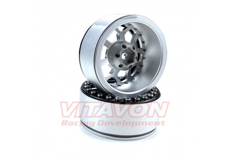 VITAVON CNC Alu 2.2 beadlock wheels Rims Fit 2.2 Crawler Tires Silver ...