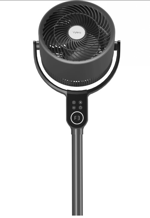 Vybra Graphite Dual Height Pedestal Fan – Tilt, Swing, Remote – VS001-OFG