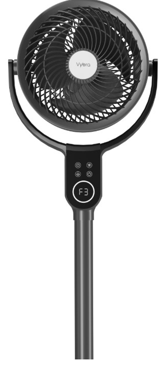 Vybra Graphite Dual Height Pedestal Fan – Tilt, Swing, Remote – VS001-OFG