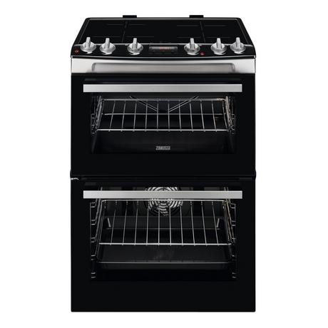 Zanussi ZCI66288XA 60cm Double Oven Electric Cooker with Induction Hob ...
