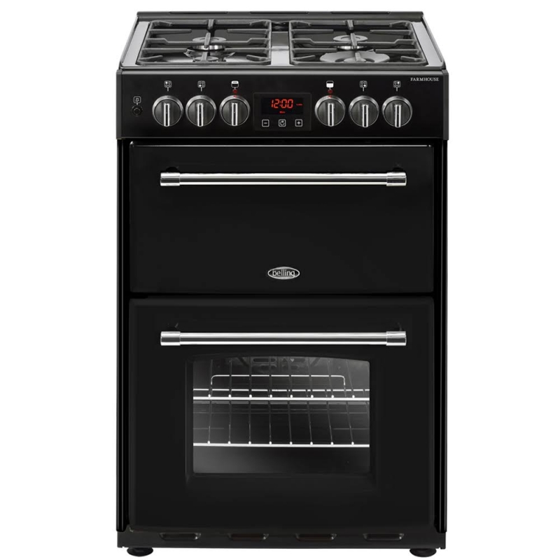 Belling Farmhouse 60DFBLK in Black 444444714 60cm Freestanding Dual ...