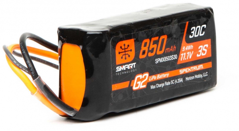 Appliance Electronics | 11.1V 850mAh 3S 30C Smart LiPo Battery G2: IC2 O-SPMX8503S30
