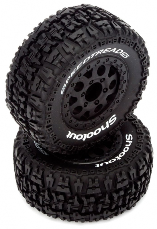 ECX FR/R Tire, Prmnt, Blk Whl (2):1:10 2wd/4wd Torment G-ECX4003