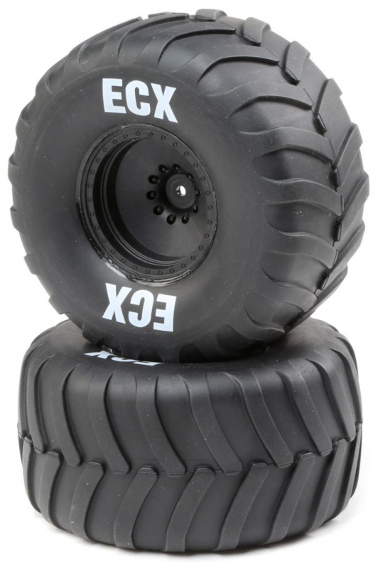 Appliance Electronics | ECX Rt/Lft Tire, Prmnt, Black Whl (2): 1:10 2WD Crush Z-ECX43016