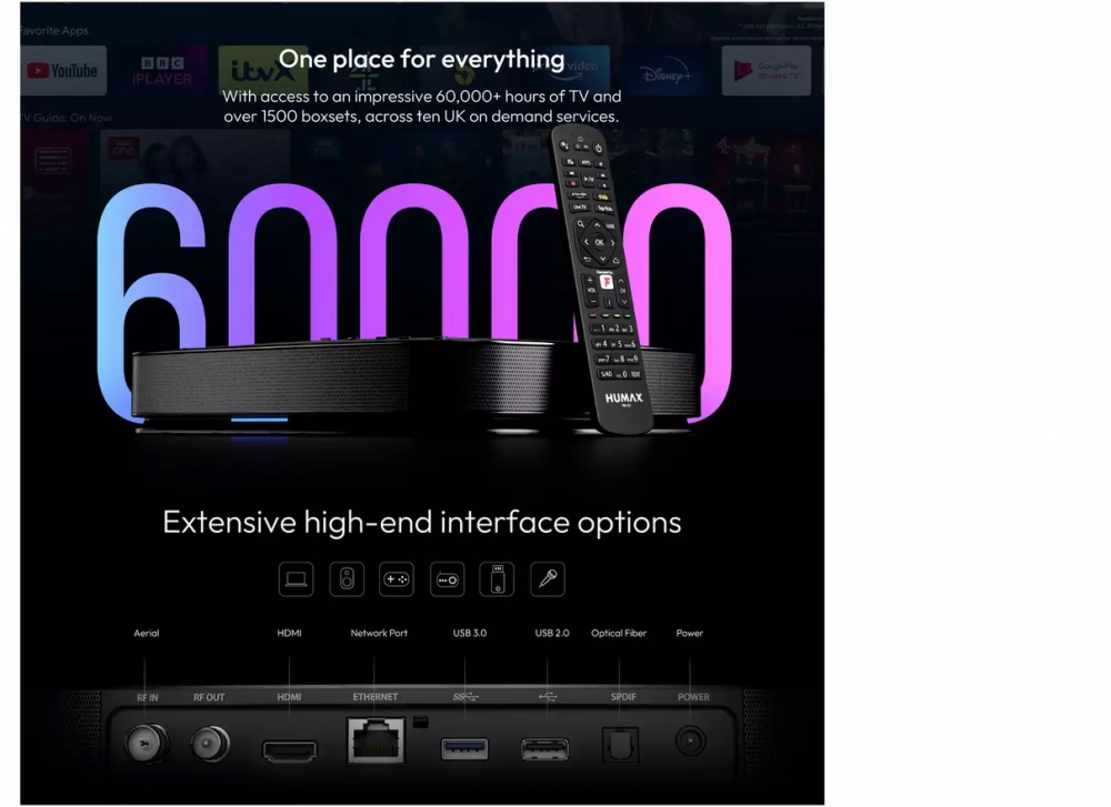 Appliance Electronics | Humax FVPAURA4KGTR2TB Aura Android TV 4K ...