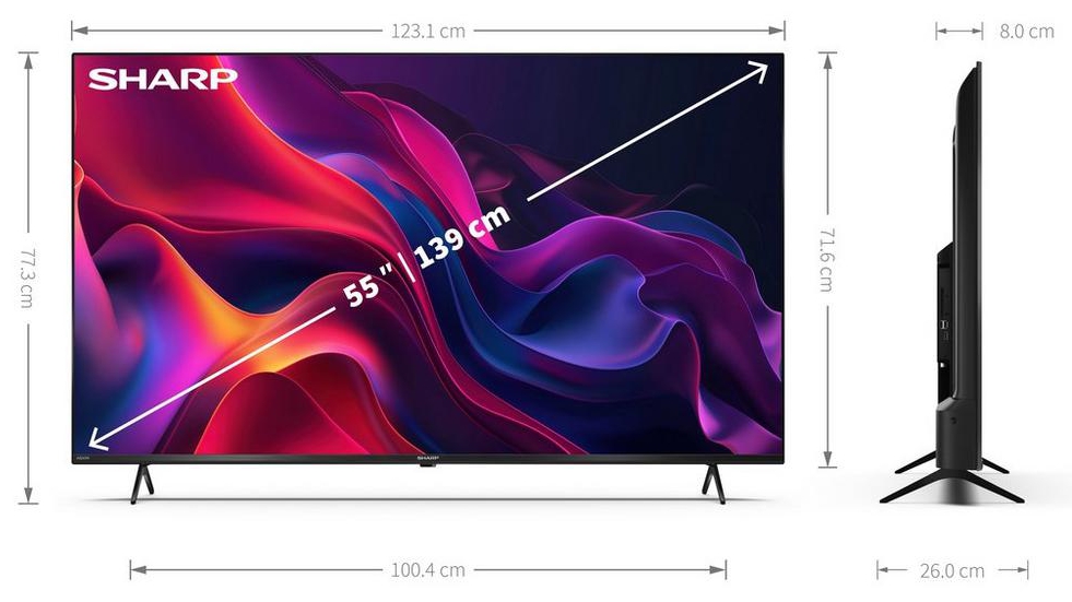 Appliance Electronics | Sharp 4T-C55GK4245KB 55" 4K UHD Frameless Smart ...