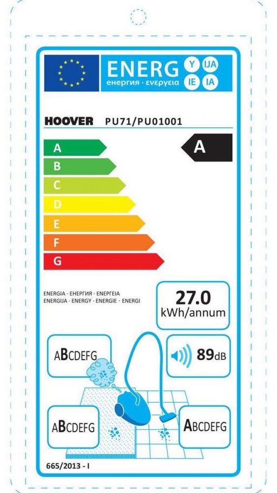 Hoover PU71PU01 PurePower Upright Bagged Vacuum Cleaner - PU71PUO1001 ...